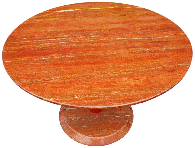 Midcentury Red Marble Side Table or Coffee Table at 1stDibs
