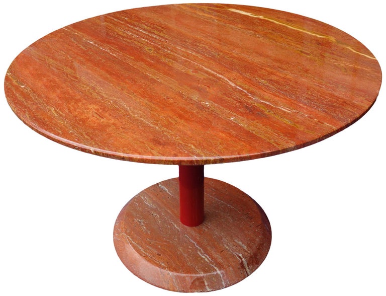Midcentury Red Marble Side Table or Coffee Table at 1stDibs