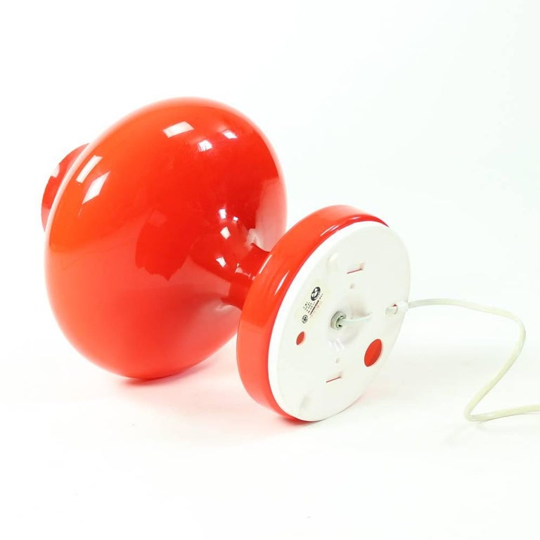 Midcentury Red Opaline Glass Table Lamp by Stefan Tabery for OPP ...