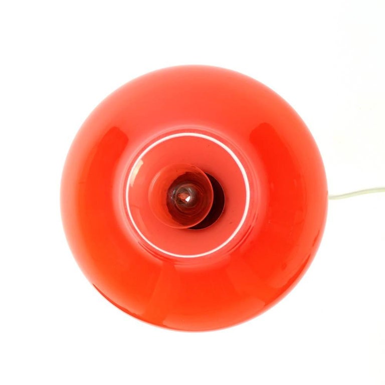 Midcentury Red Opaline Glass Table Lamp by Stefan Tabery for OPP ...