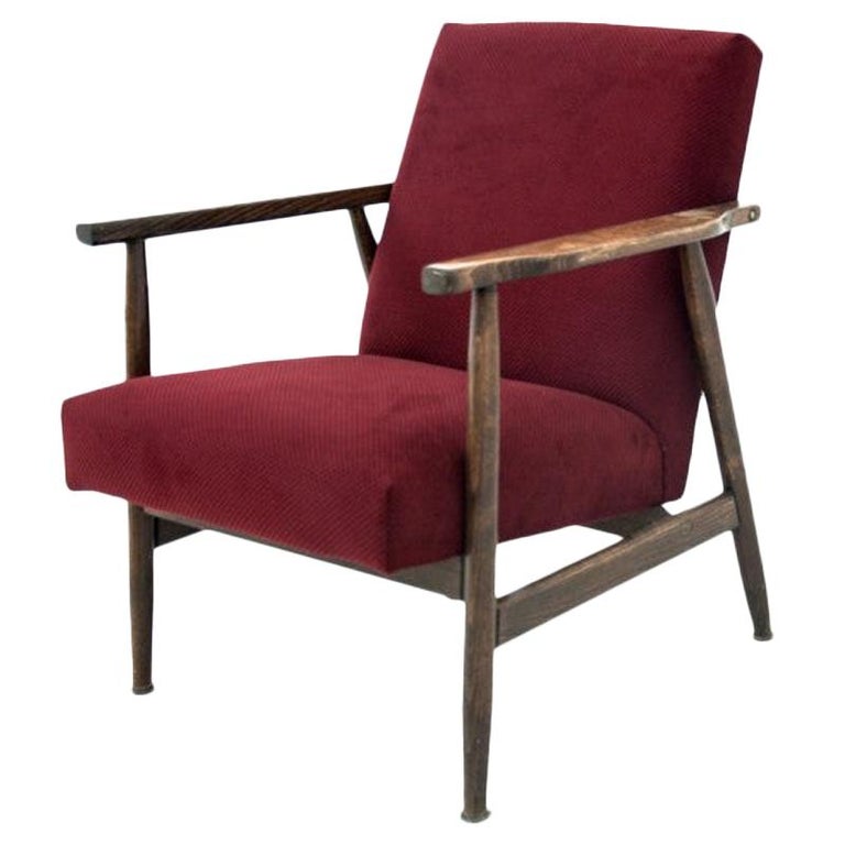 Midcentury Red Retro Armchair from 1960s at 1stDibs