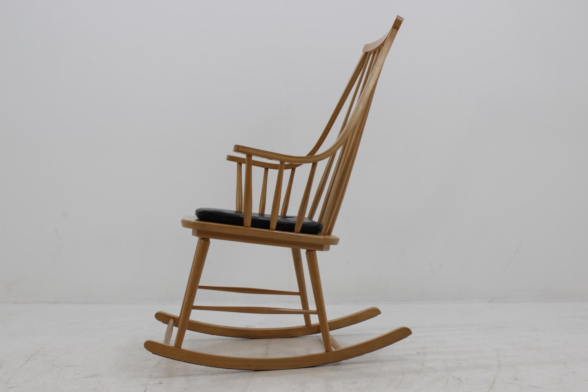 Midcentury Rocking Scandinavian Chair, 1970s at 1stDibs