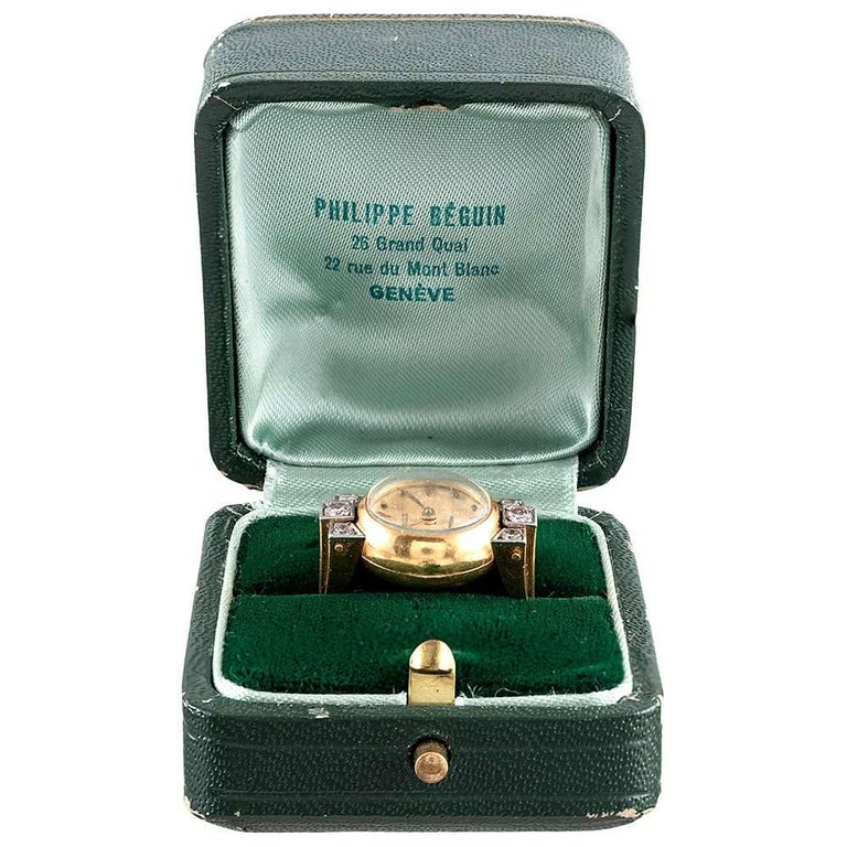 Midcentury Rolex Ring Watch with Diamonds and Original Box at 1stDibs ...