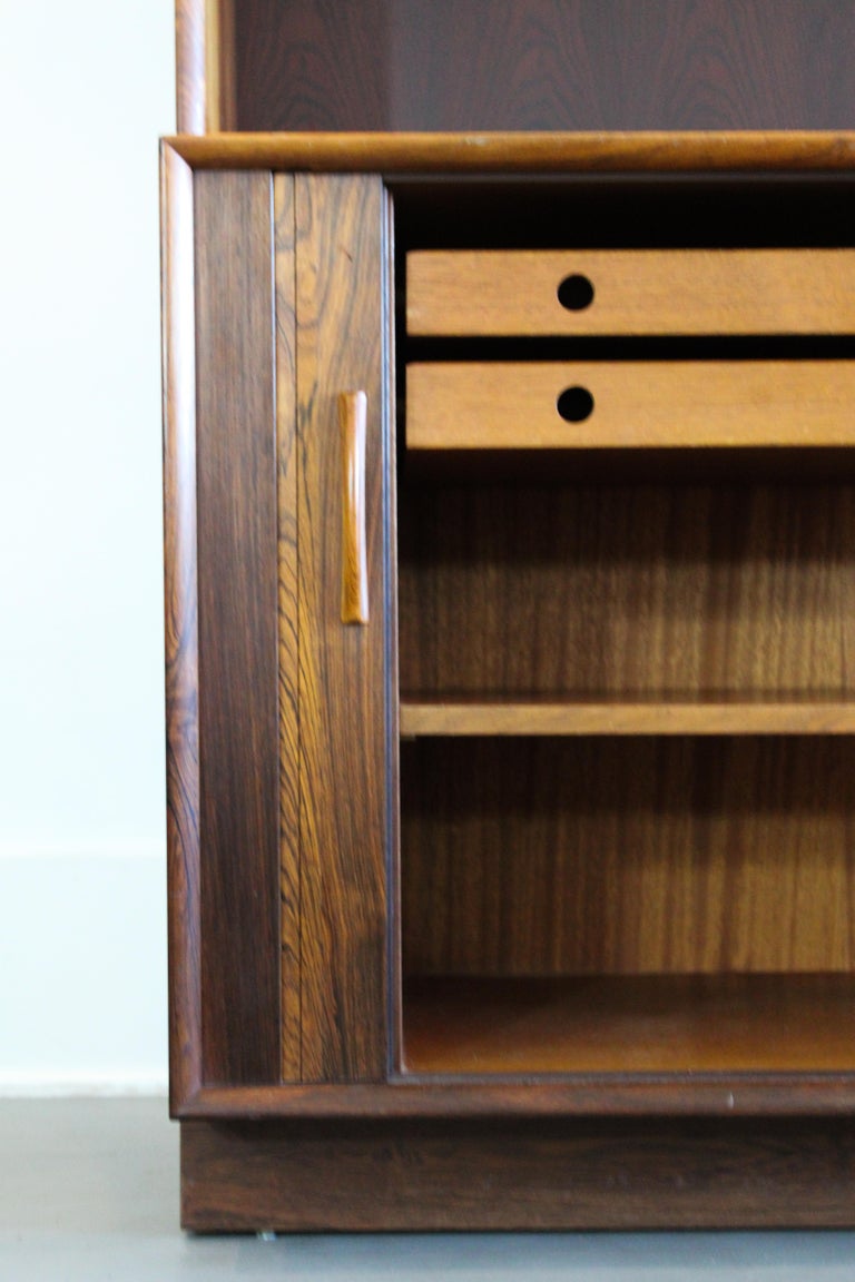 Midcentury Rosewood Arne Vodder Book Case with Tambour Doors by Sibast ...