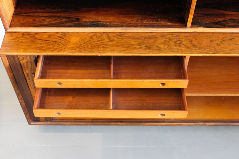 Midcentury Rosewood Arne Vodder Book Case with Tambour Doors by Sibast ...