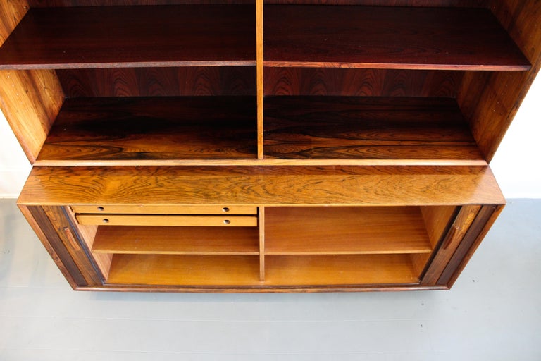 Midcentury Rosewood Arne Vodder Book Case with Tambour Doors by Sibast ...