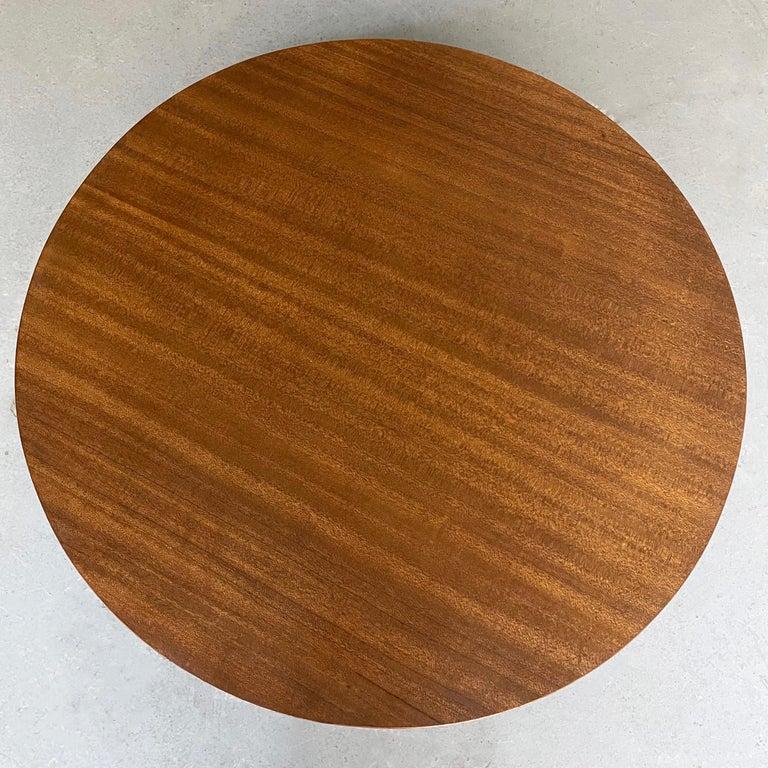 Midcentury Round Mahogany Lattice Coffee Table For Sale at 1stDibs