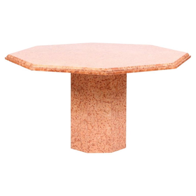 Midcentury Round Rouge Solid Marble Dining Octagon Table For Sale at ...