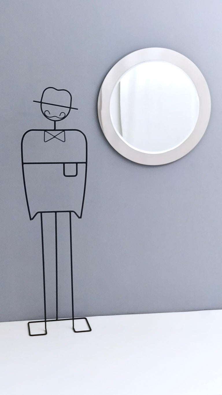 Postmodern Round Wall Mirror with Mirrored Steel Frame, Italy For Sale ...