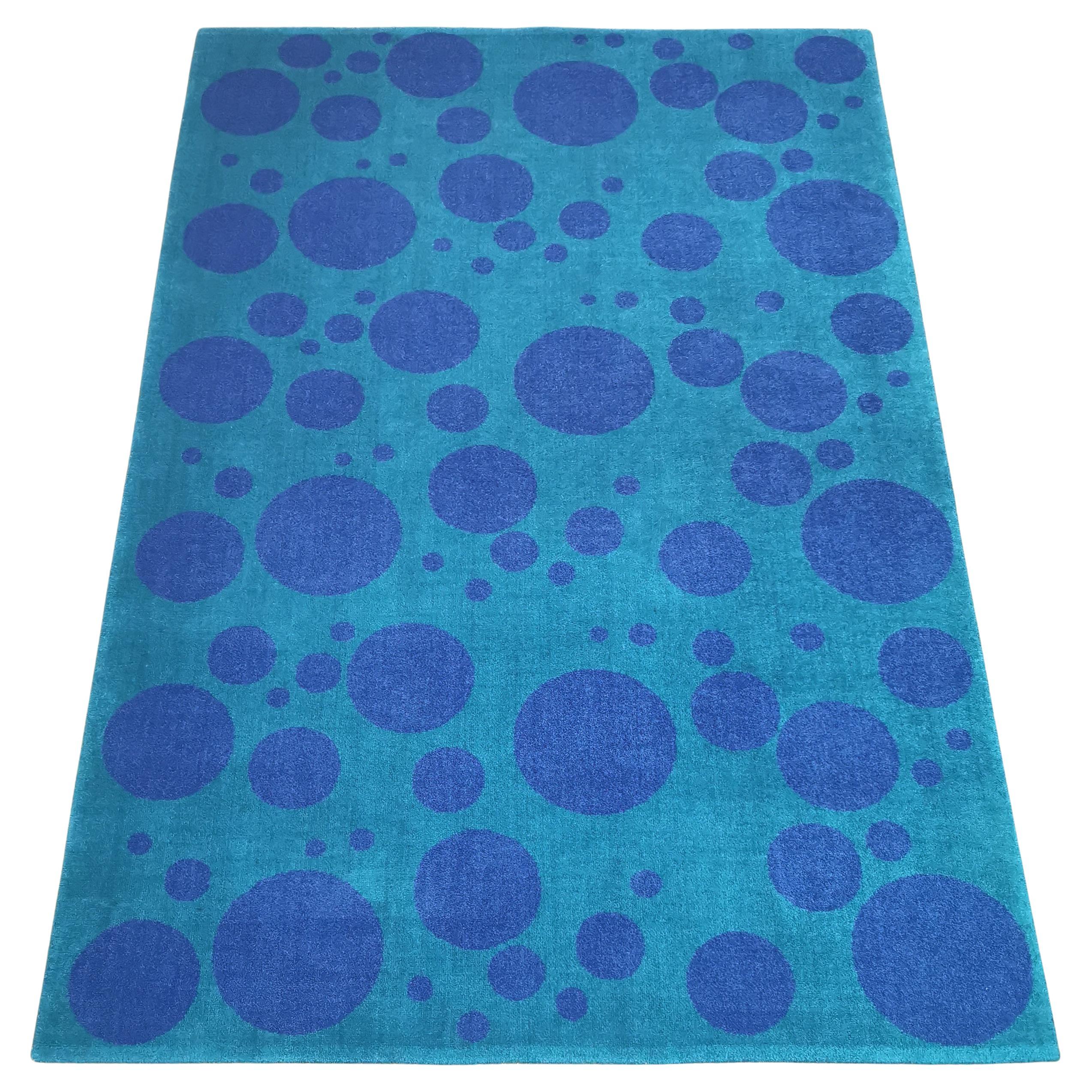 Small Geometric Green Carpet or Rug, 1970s For Sale at 1stDibs