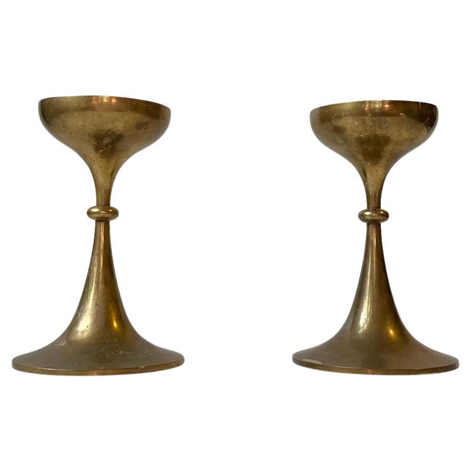 Pair of Scandinavian Glass Candlesticks Ingrid Glasshutte Mid-1960s ...