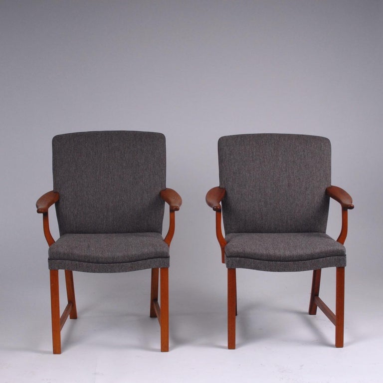 Midcentury Scandinavian Modern Alf Sture Armchairs Teak and Wool Norway ...