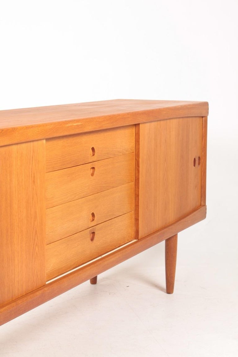 Midcentury Scandinavian Modern Low Sideboard in Oak by H.W. Klein ...
