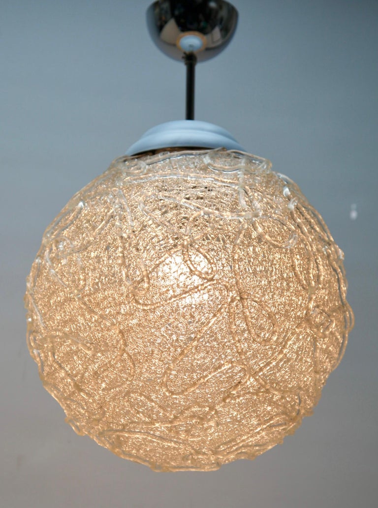Mid-Century Scandinavian Pendant Light, with Acrylic Optical Shade For ...