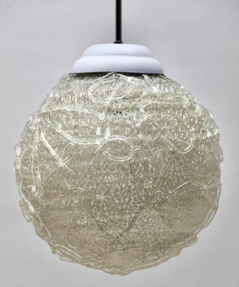 Mid-Century Scandinavian Pendant Light, with Acrylic Optical Shade For ...