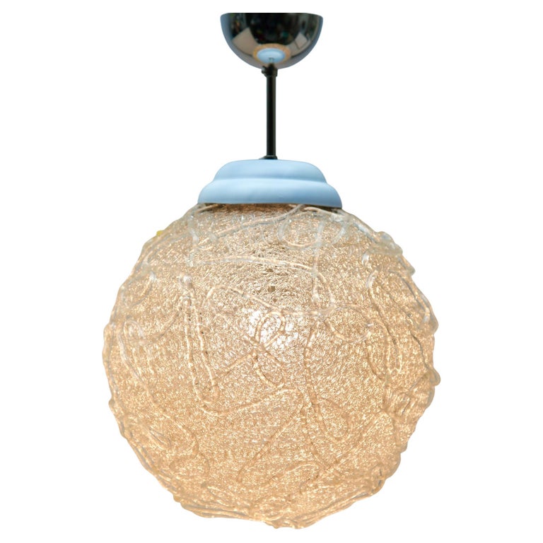 Mid-Century Scandinavian Pendant Light, with Acrylic Optical Shade For ...