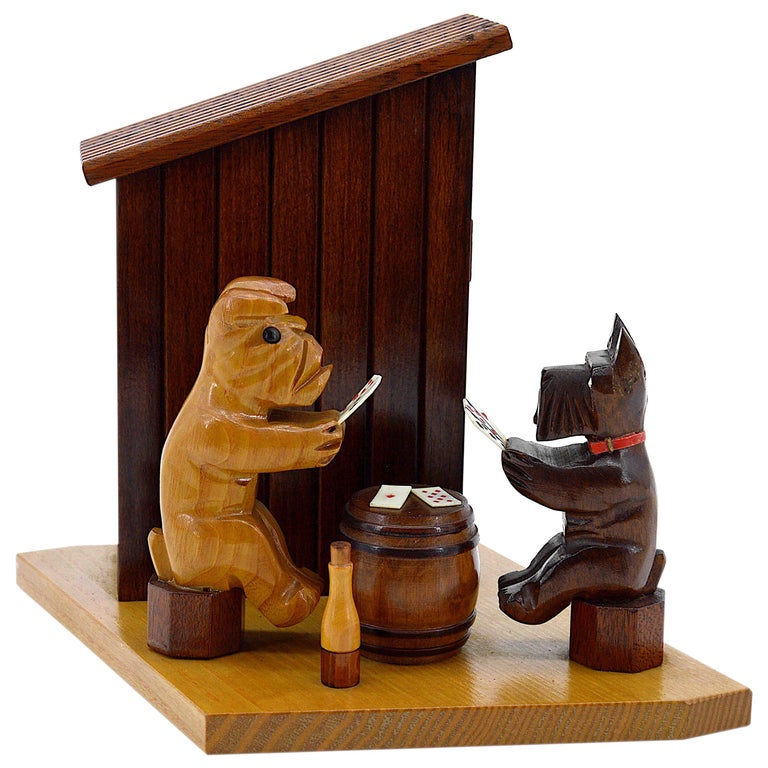 Midcentury Scottish Terrier and Bulldog Cigarette Box, 1950s at 1stDibs