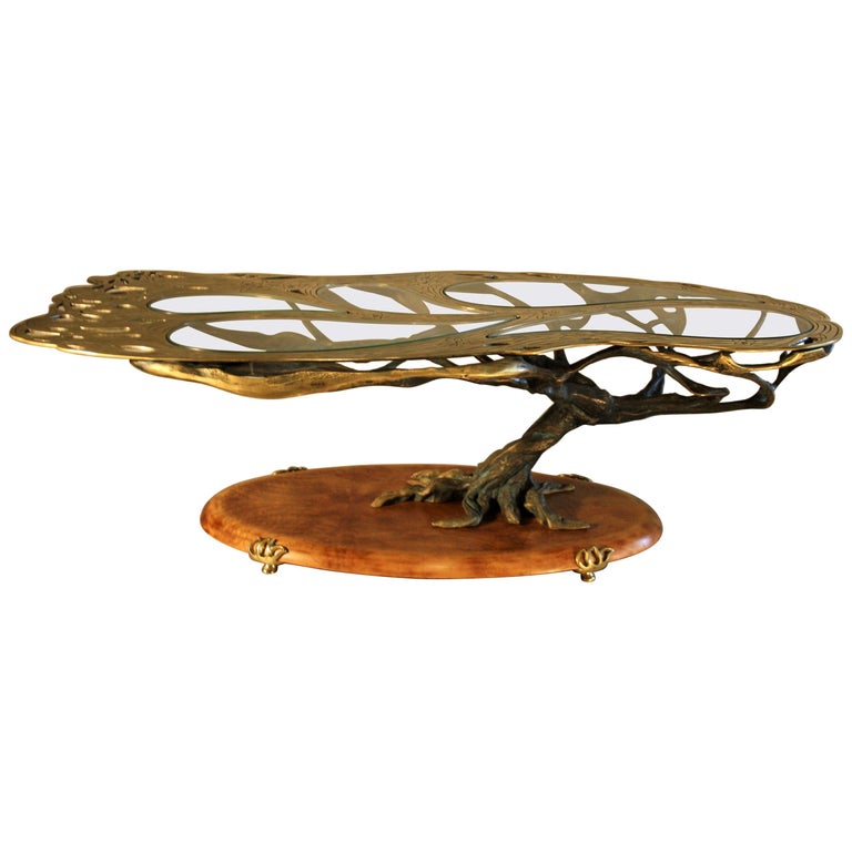 Midcentury Sculptural Cast Bronze Coffee Table at 1stDibs