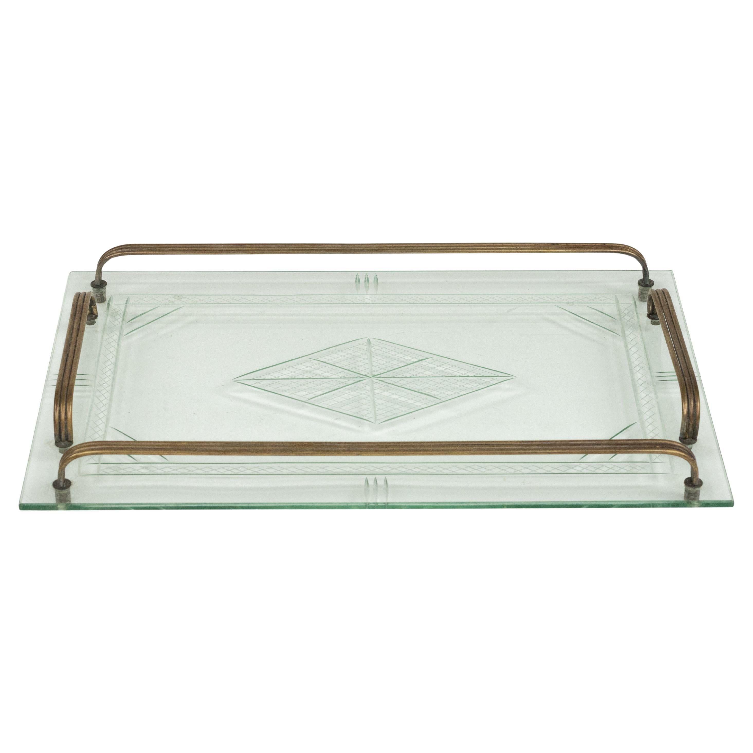 Culver Glass Serving Tray or Culver 22-Karat Gold Leaf Serving Platter ...