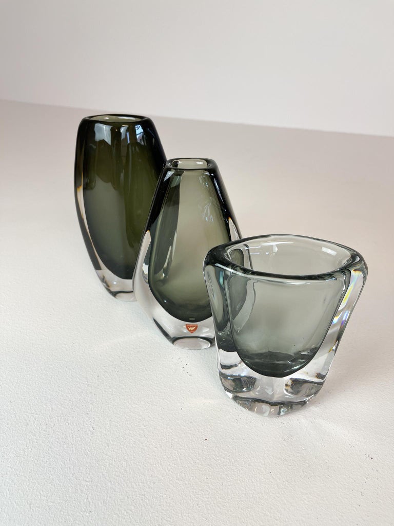Midcentury Set of 12 Pieces Art Glass Nils Landberg Orrefors, Sweden ...