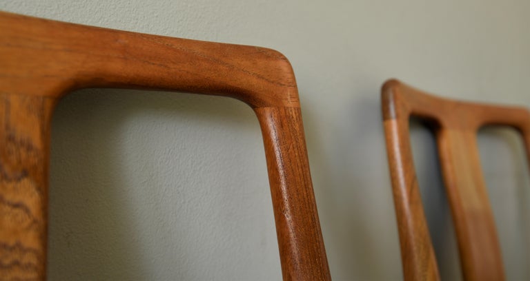 Midcentury Set of 4 Solid Teak Dining Chairs by D-Scan at 1stDibs | d ...