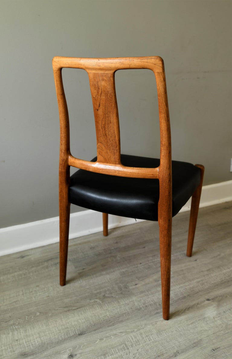 Midcentury Set of 4 Solid Teak Dining Chairs by D-Scan at 1stDibs | d ...