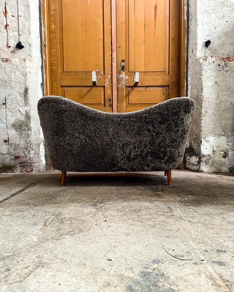 Midcentury Modern Sheepskin/Shearling Sofa Model 'Samspel" Carl ...