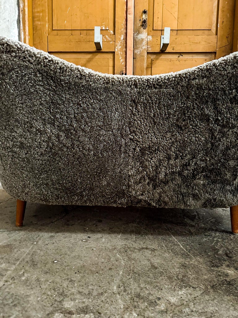 Midcentury Modern Sheepskin/Shearling Sofa Model 'Samspel" Carl ...