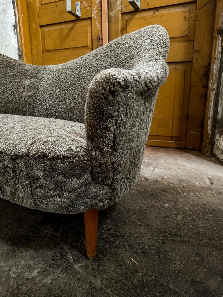 Midcentury Modern Sheepskin/Shearling Sofa Model 'Samspel" Carl ...