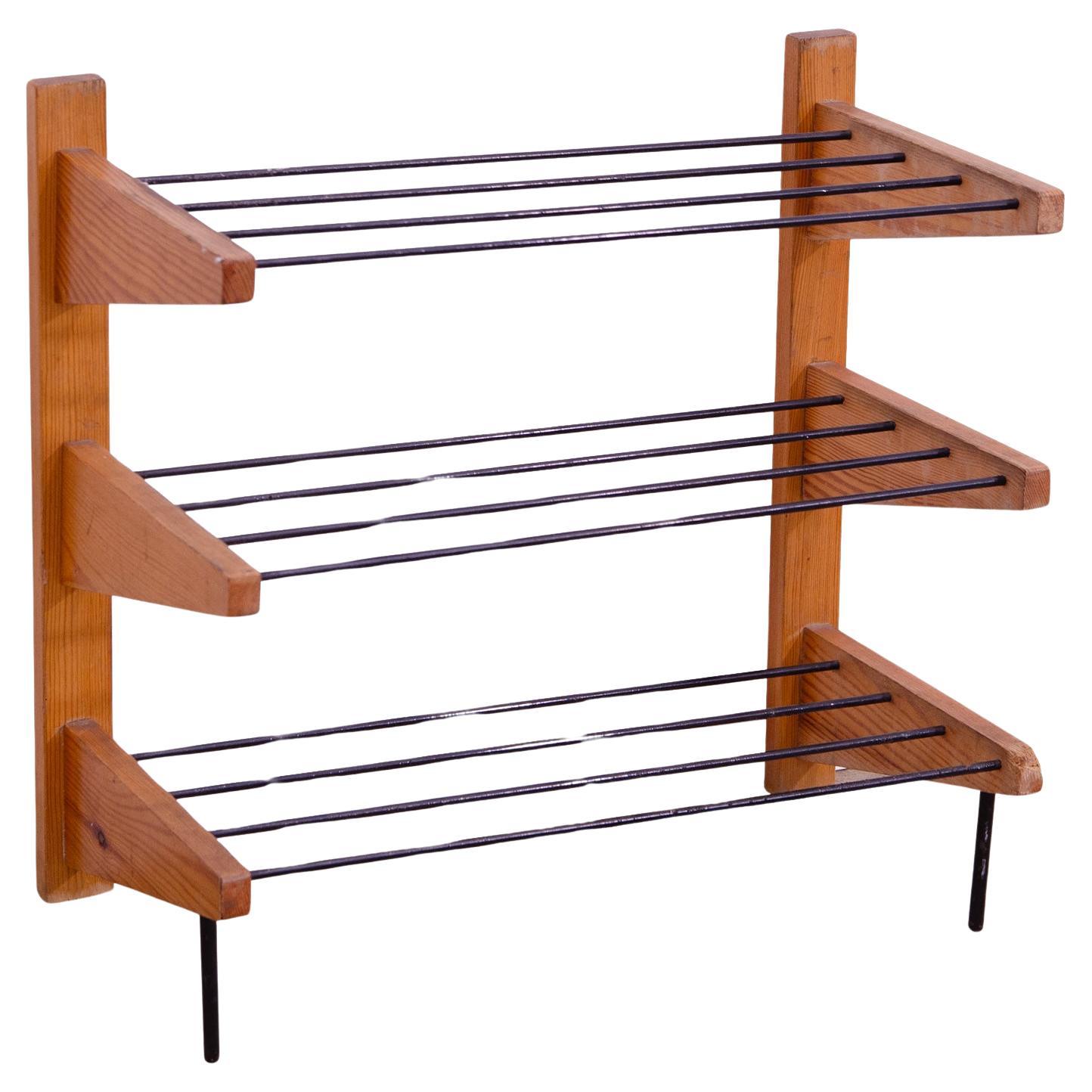 Midcentury shoe rack, 1960´s, Czechoslovakia at 1stDibs