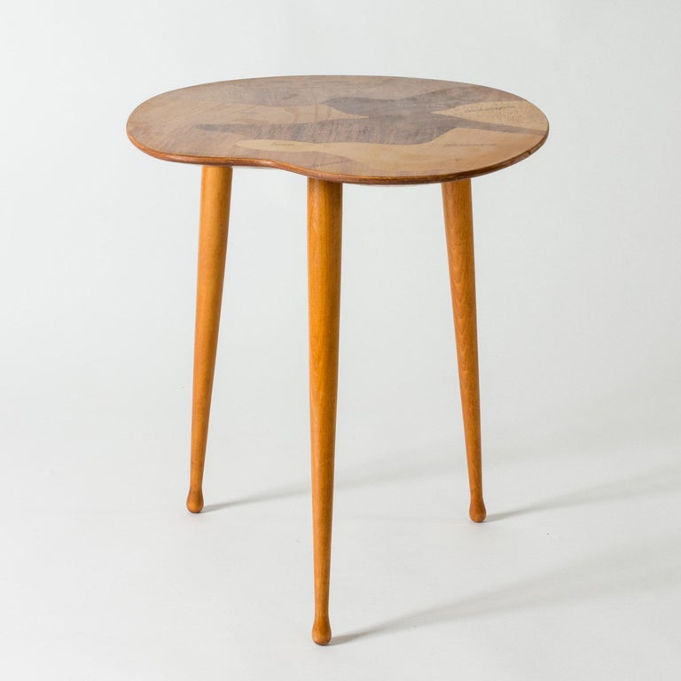 Midcentury Side Table with Inlays, Sweden, 1950s For Sale at 1stDibs ...