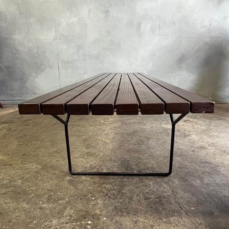Mid-Century Slat Bench by Harry Bertoia for Knoll For Sale at 1stDibs