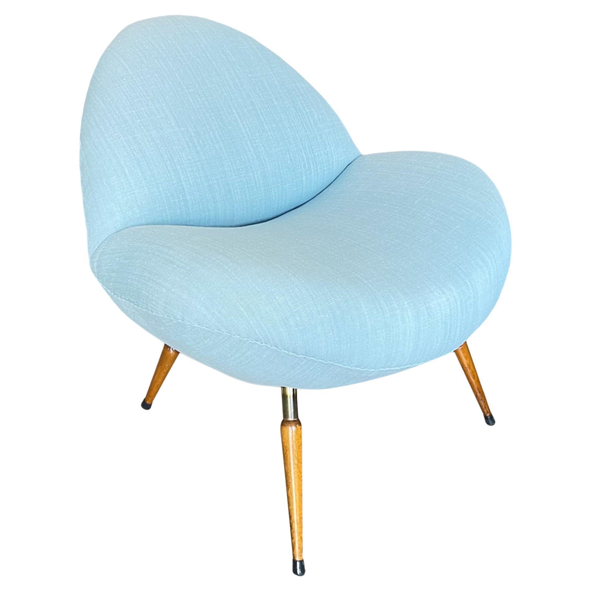 Midcentury Small Upholstered Chair For Sale at 1stDibs