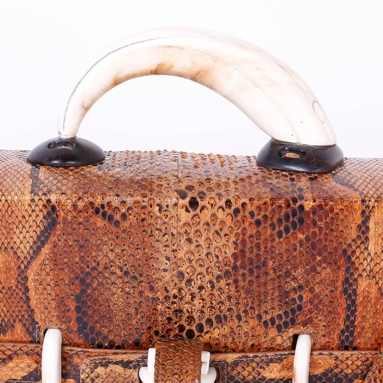 Midcentury Snake Skin Briefcase by Lowell at 1stDibs