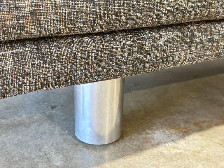 Midcentury Sofa by Selig - Tuexdo Style - Polished Chrome Cylinder Drum ...