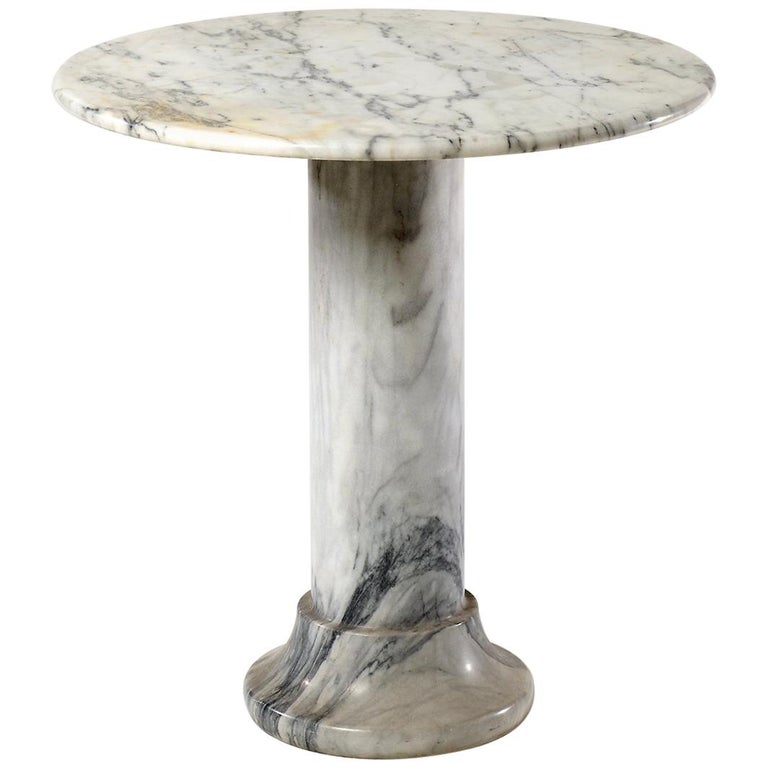 Midcentury Solid Marble Side Table, circa 1975 at 1stDibs