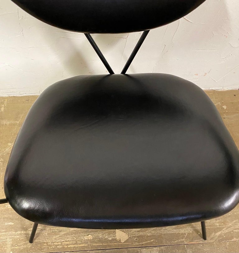 Midcentury Spider Leg Leather Arm Chair For Sale at 1stDibs