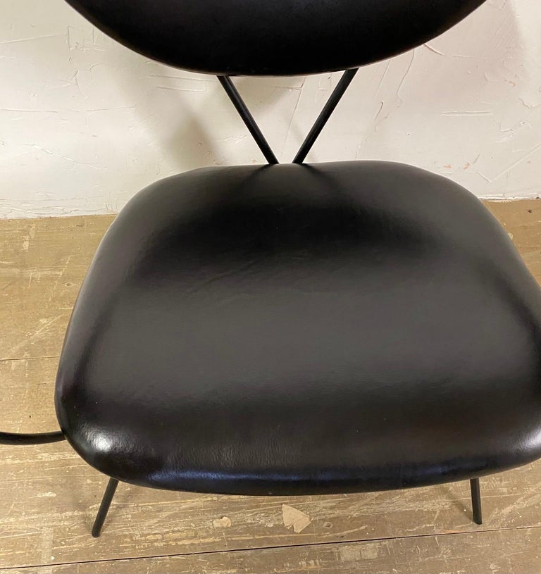 Midcentury Spider Leg Leather Arm Chair For Sale at 1stDibs