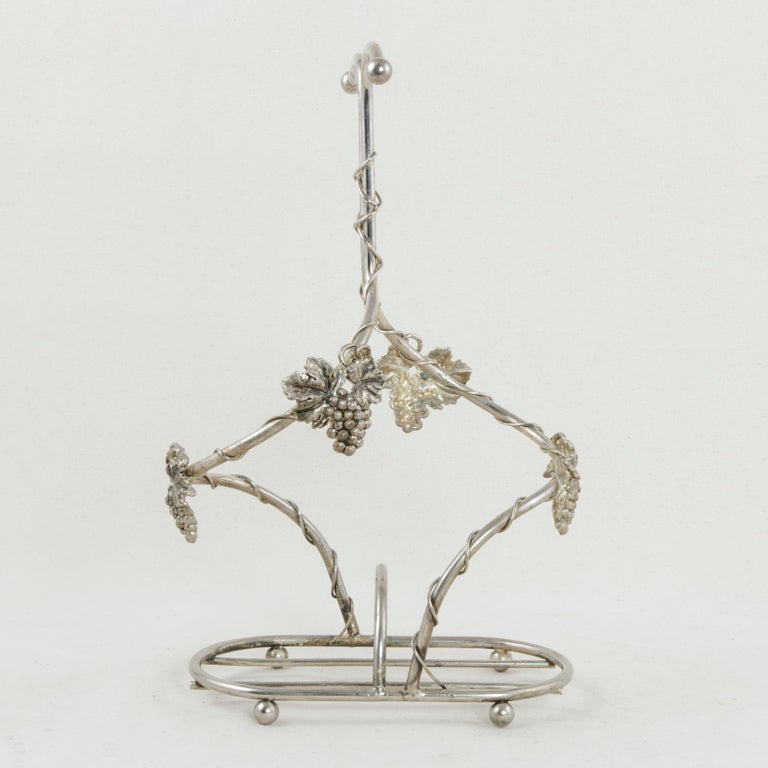 Midcentury Sterling Silver Wine Bottle Holder or Presentation Piece ...