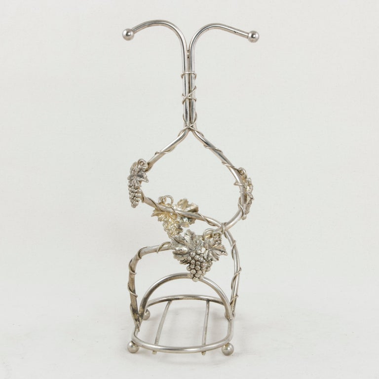 Midcentury Sterling Silver Wine Bottle Holder or Presentation Piece ...