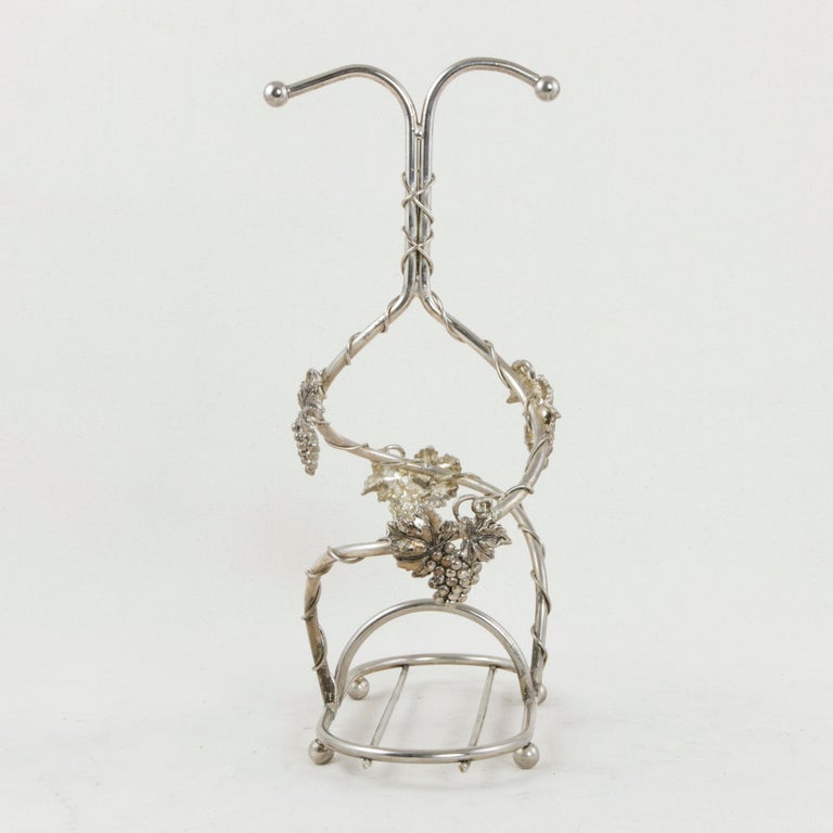 Midcentury Sterling Silver Wine Bottle Holder or Presentation Piece ...