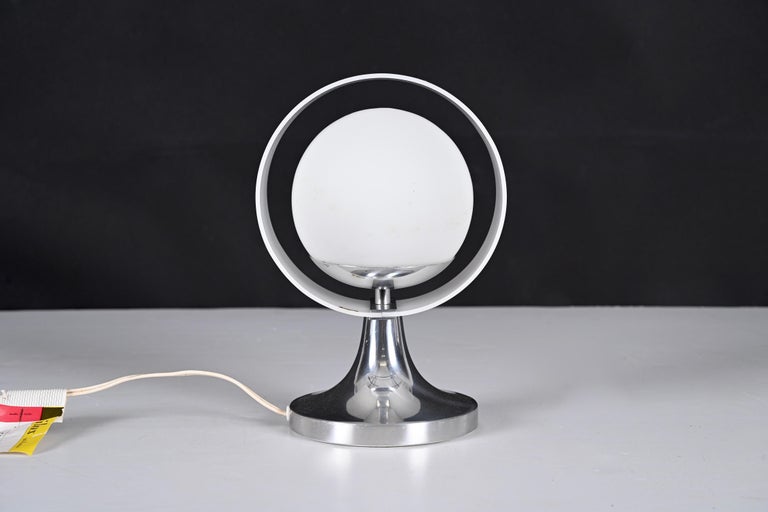 Midcentury Stilux Milano "Capri" Table Lamp Plexiglass Opaline Glass ...