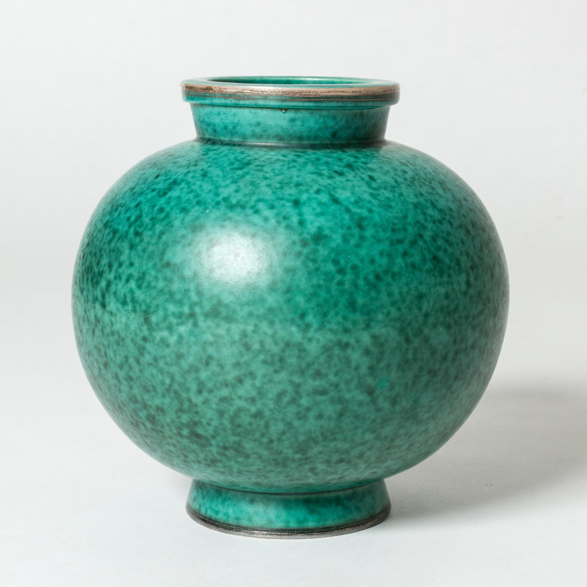Midcentury Stoneware “Argenta” Vase by Wilhelm Kåge, Gustavsberg ...