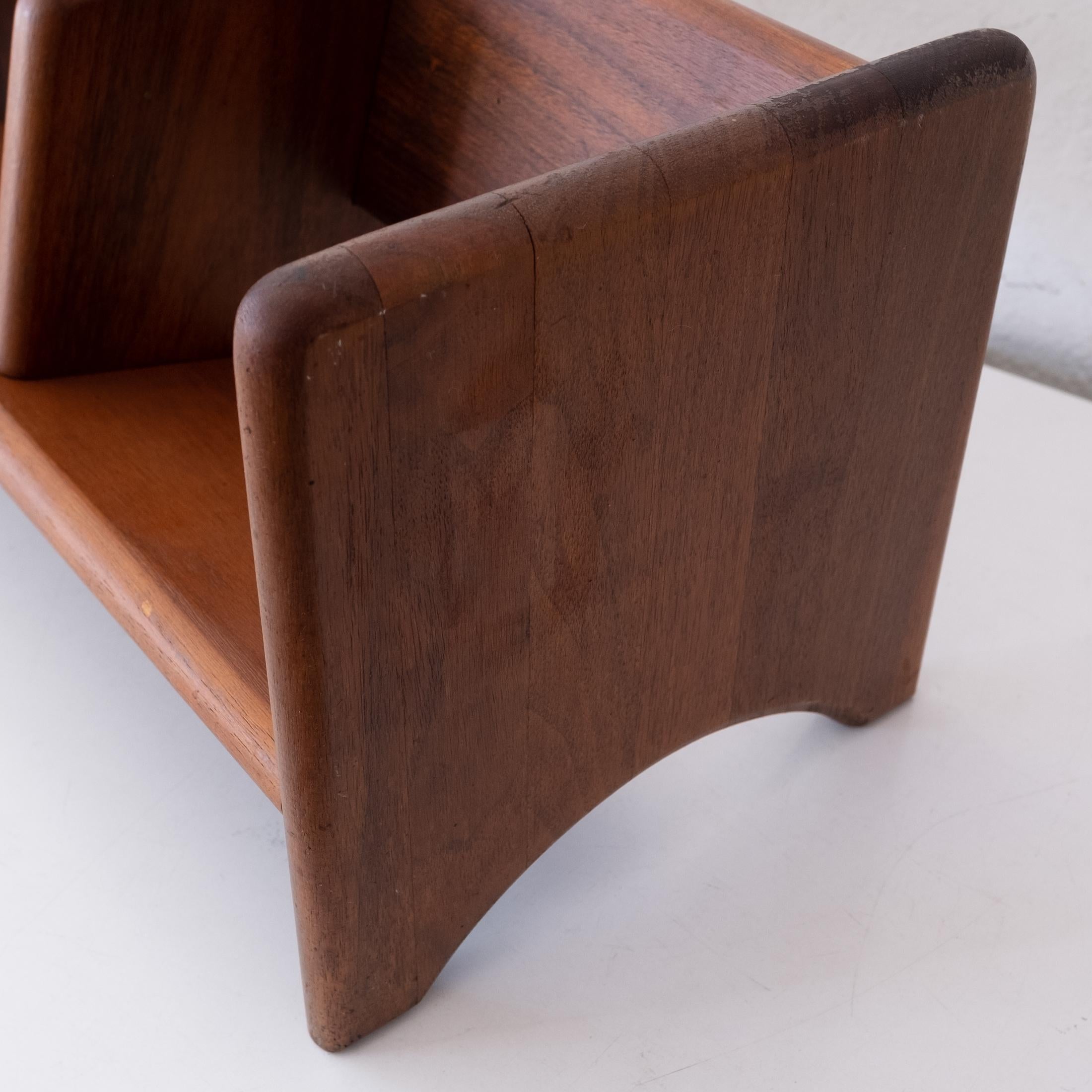 Mid Century Studio Crafted Walnut Tabletop Book Stand Shelf 1970s at ...