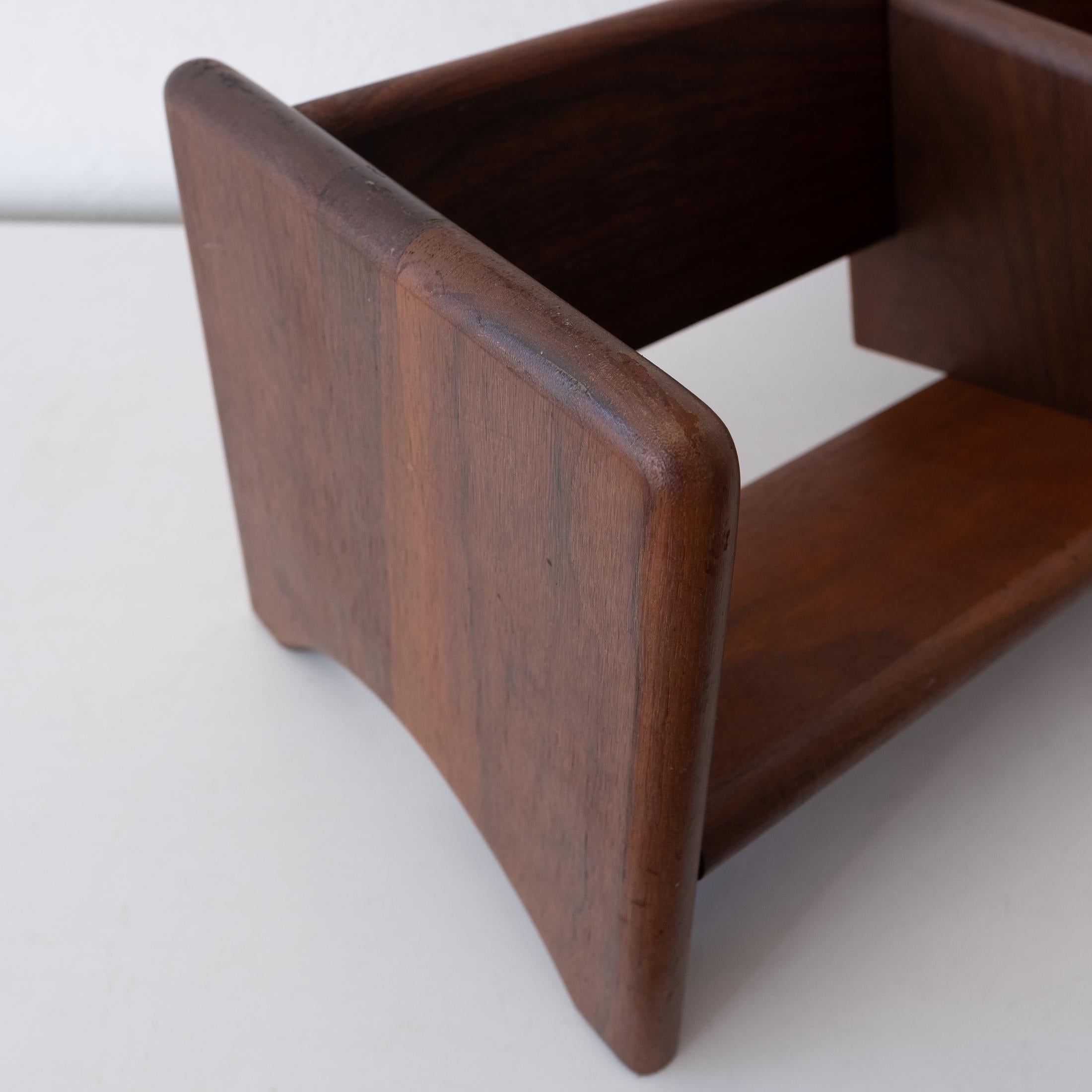 Mid Century Studio Crafted Walnut Tabletop Book Stand Shelf 1970s at ...