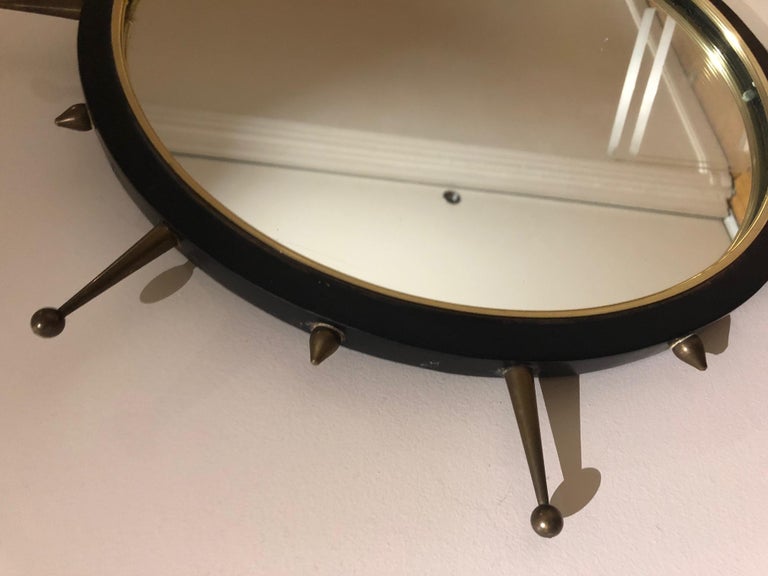 Midcentury Sunburst Mirror with Spikes For Sale at 1stDibs