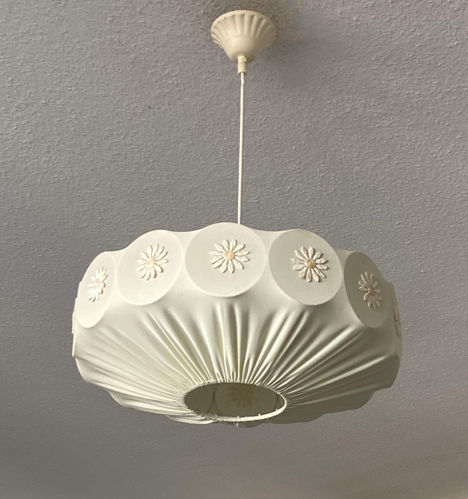 Midcentury Swedish Cocoon Pendant Fabric Ceiling Light, Sweden, 1940s ...