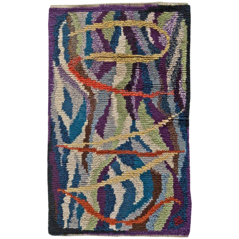 Doris Leslie Blau Collection Mid-20th century Swedish Rya Wool Rug For ...
