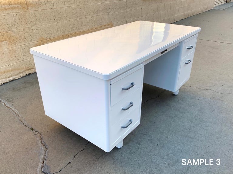 Midcentury Tanker Desk Custom Refinished in White For Sale at 1stDibs ...