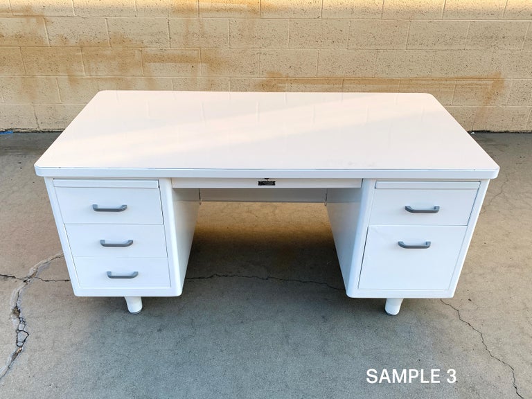 Midcentury Tanker Desk Custom Refinished in White For Sale at 1stDibs ...